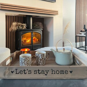 Rustic Wooden Tea Drinks Tray. Cosy Coffee Table Tray. New Home Gift ...