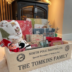 Personalised December 1st Box Large Family Christmas Crate, December ...