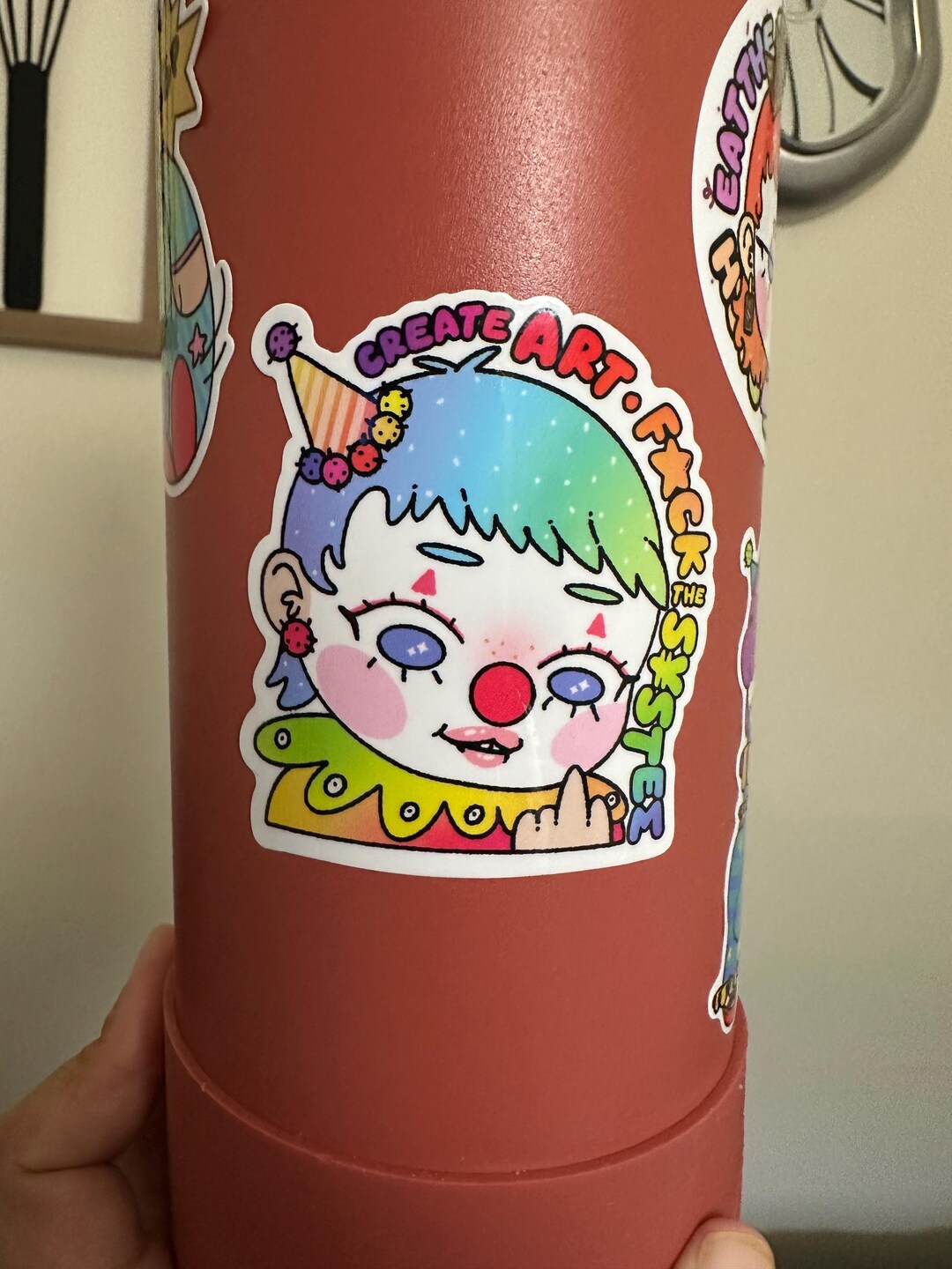 Create Art Colorful Clown Sticker Chibi - Etsy