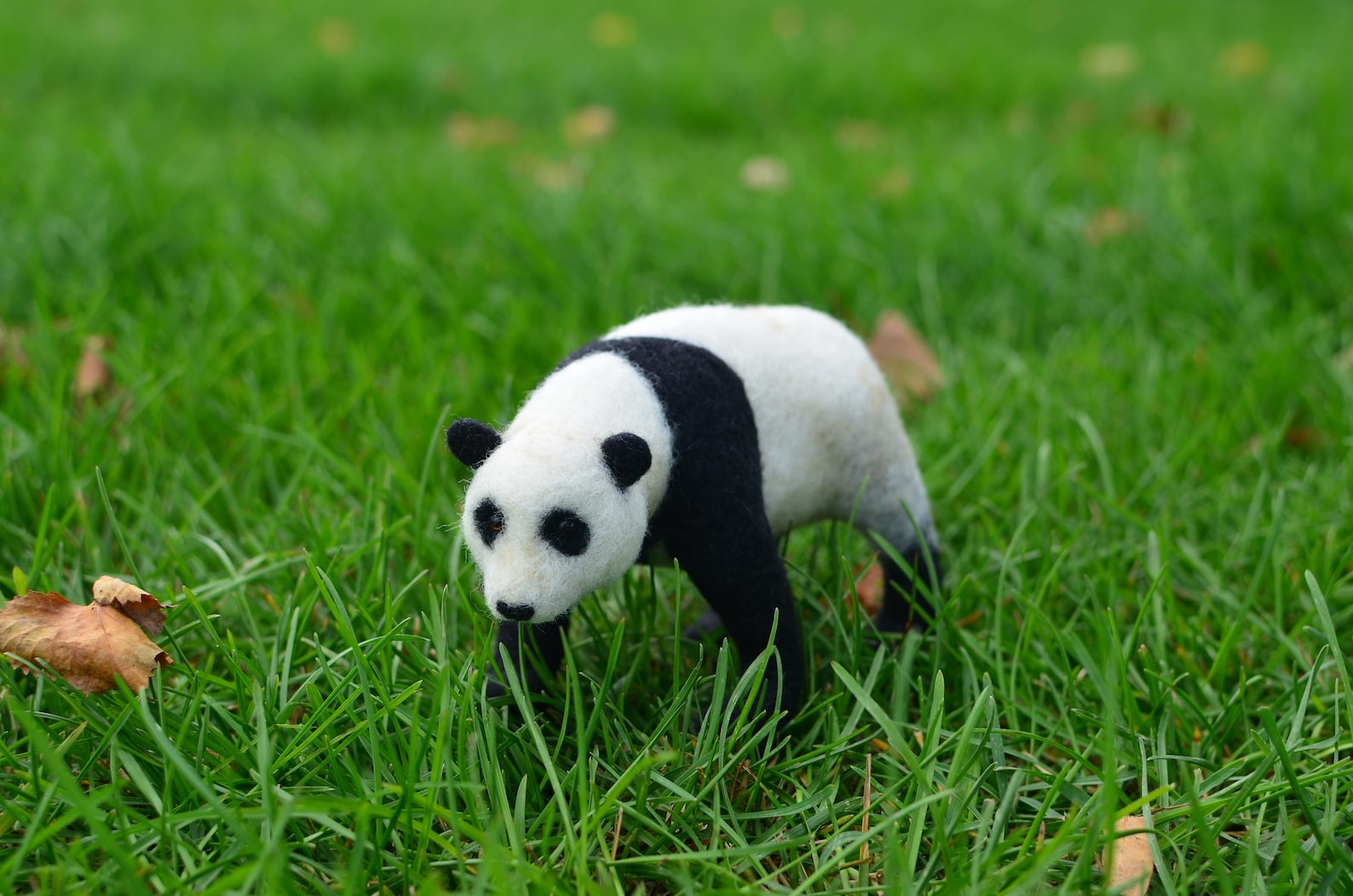 Needle Felted Toy Giant Panda, Little Wool Toy Big Panda, Wool Handmade ...