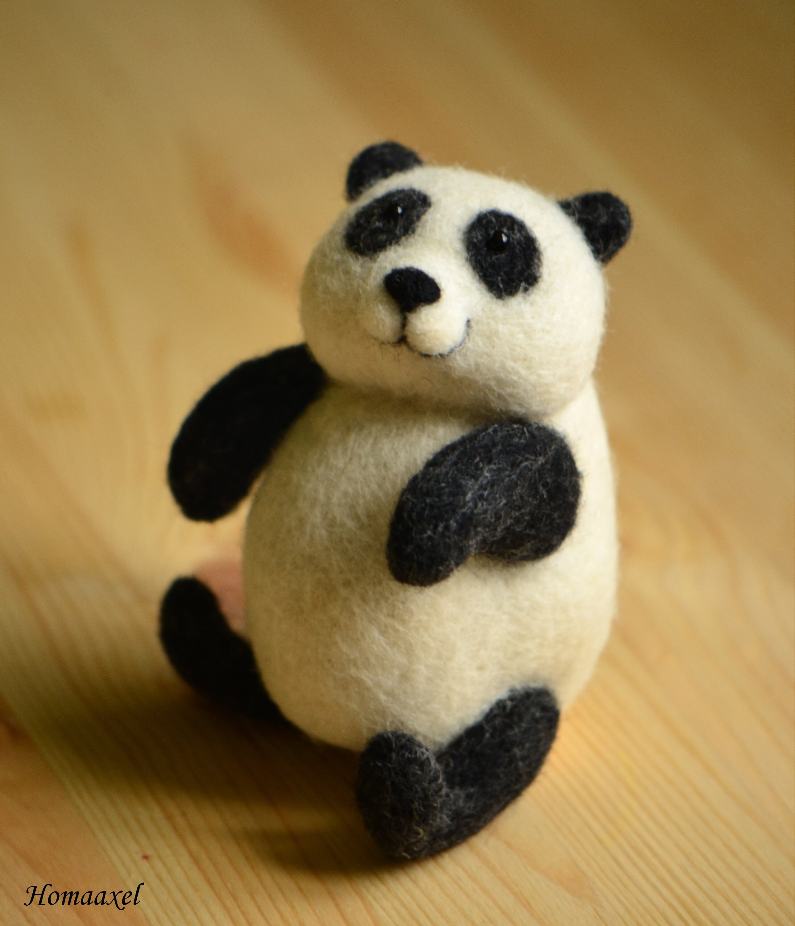 Needle Felted Little Toy Panda, Handmade Funny Wool Toy Panda - Etsy