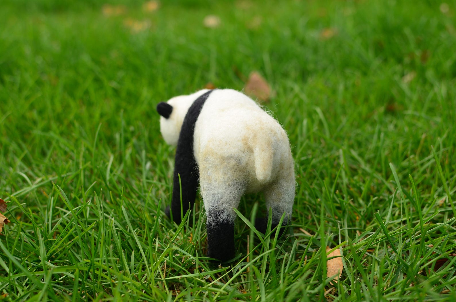 Needle Felted Toy Giant Panda, Little Wool Toy Big Panda, Wool Handmade ...