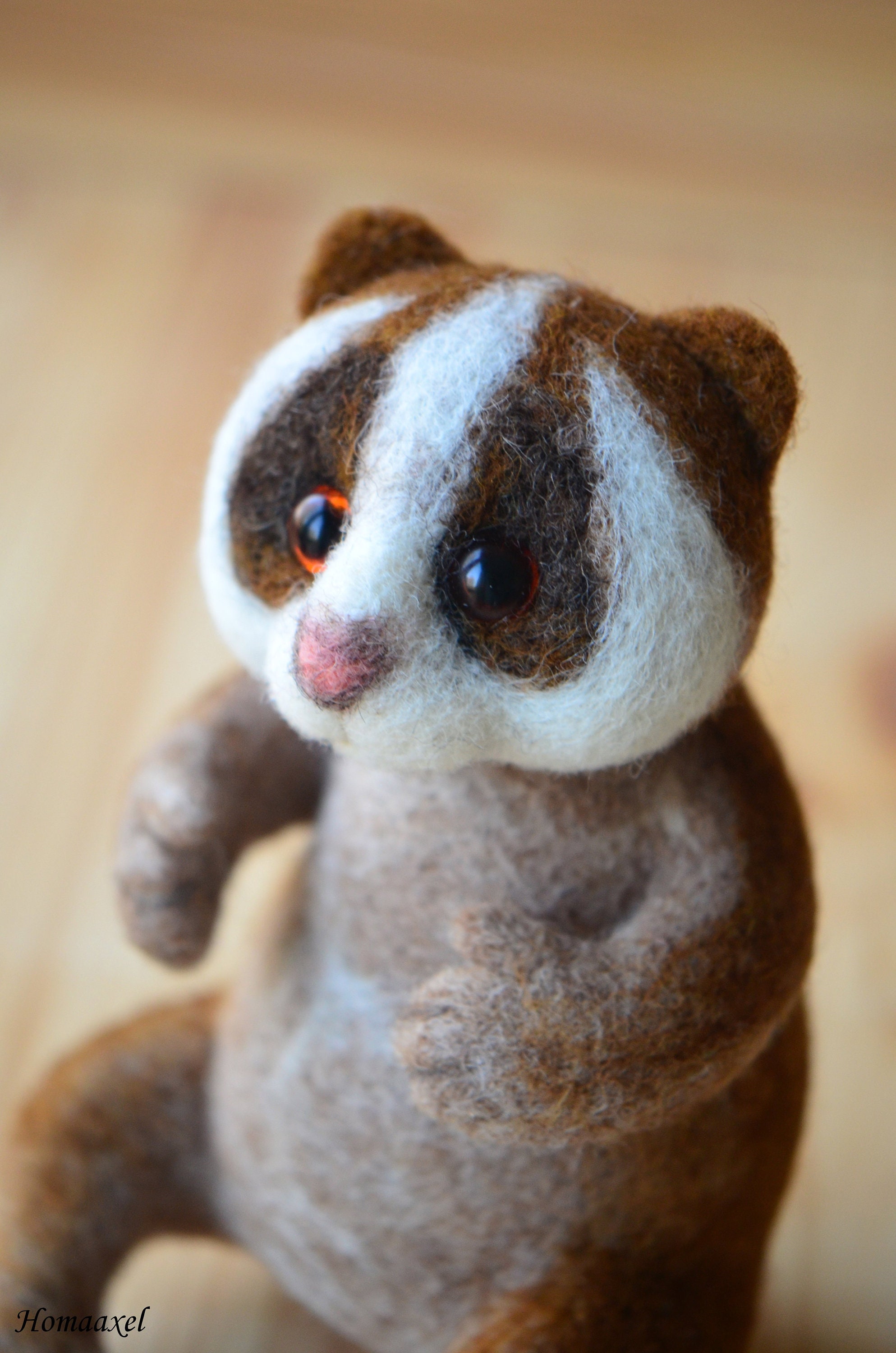 Needle Felted Toy Lemur Lori, Small Wool Toy Fat Lori - Etsy