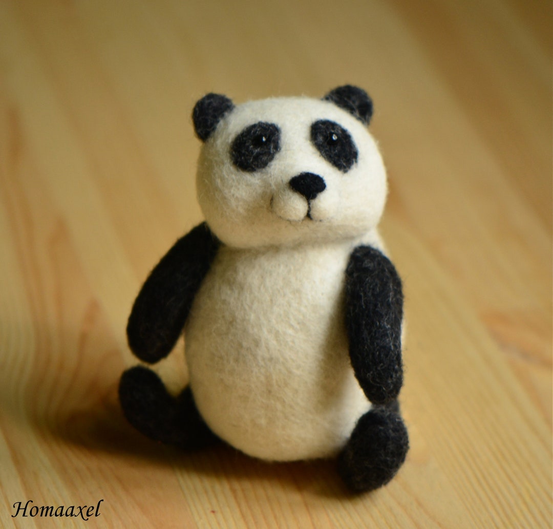 Needle Felted Little Toy Panda, Handmade Funny Wool Toy Panda - Etsy