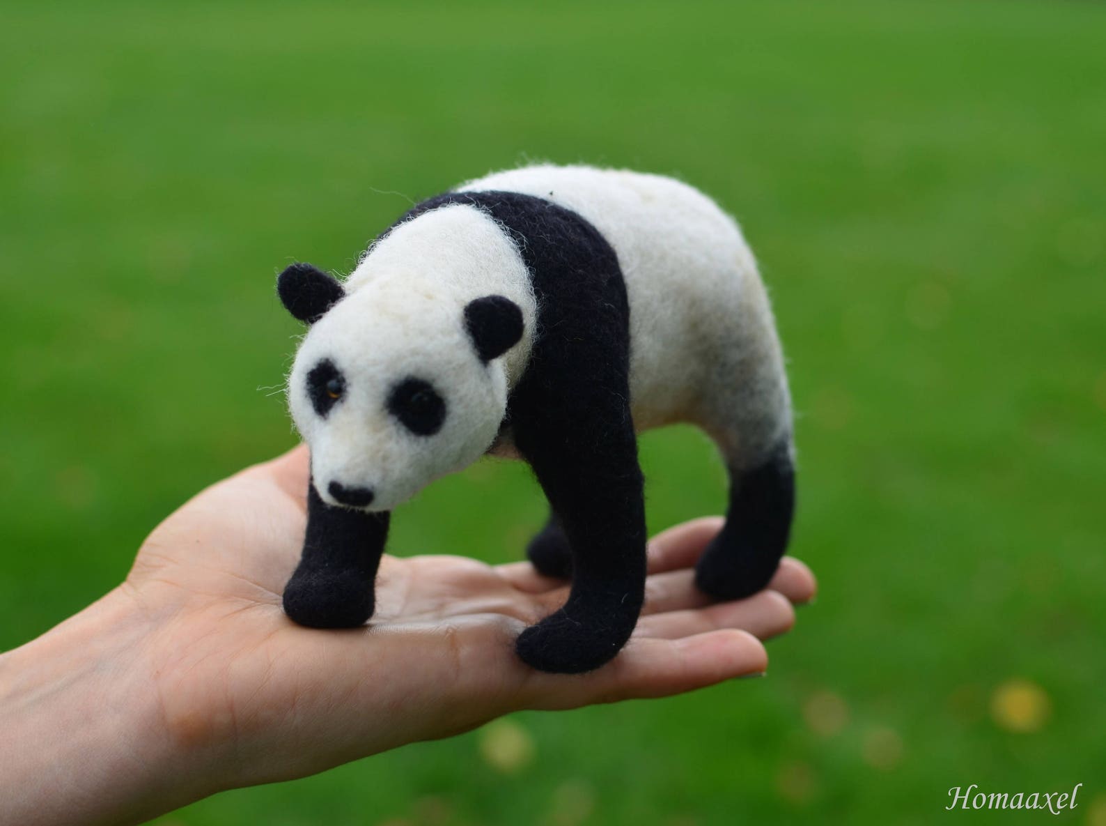 Needle Felted Toy Giant Panda, Little Wool Toy Big Panda, Wool Handmade ...