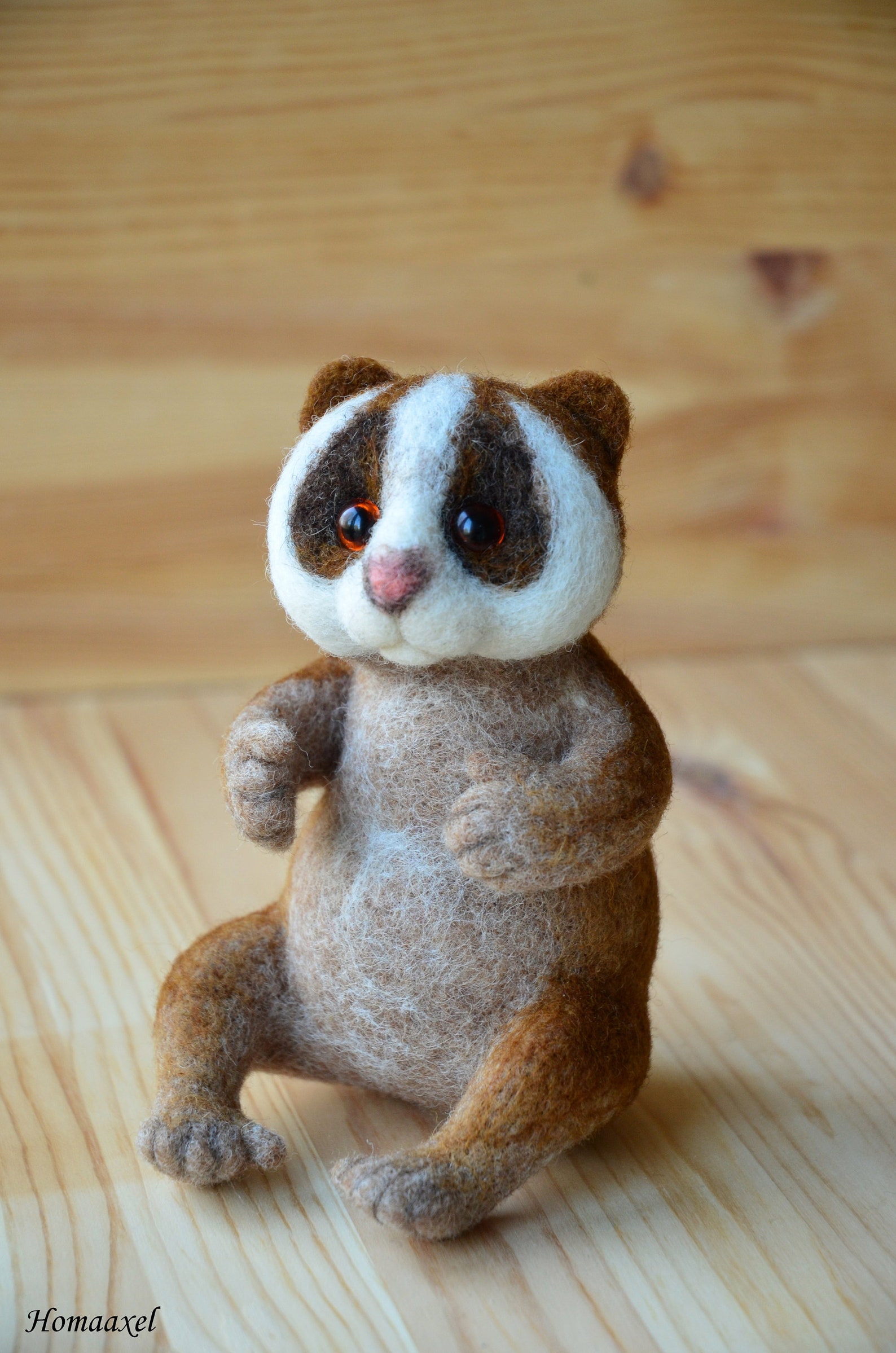 Needle Felted Toy Lemur Lori, Small Wool Toy Fat Lori - Etsy