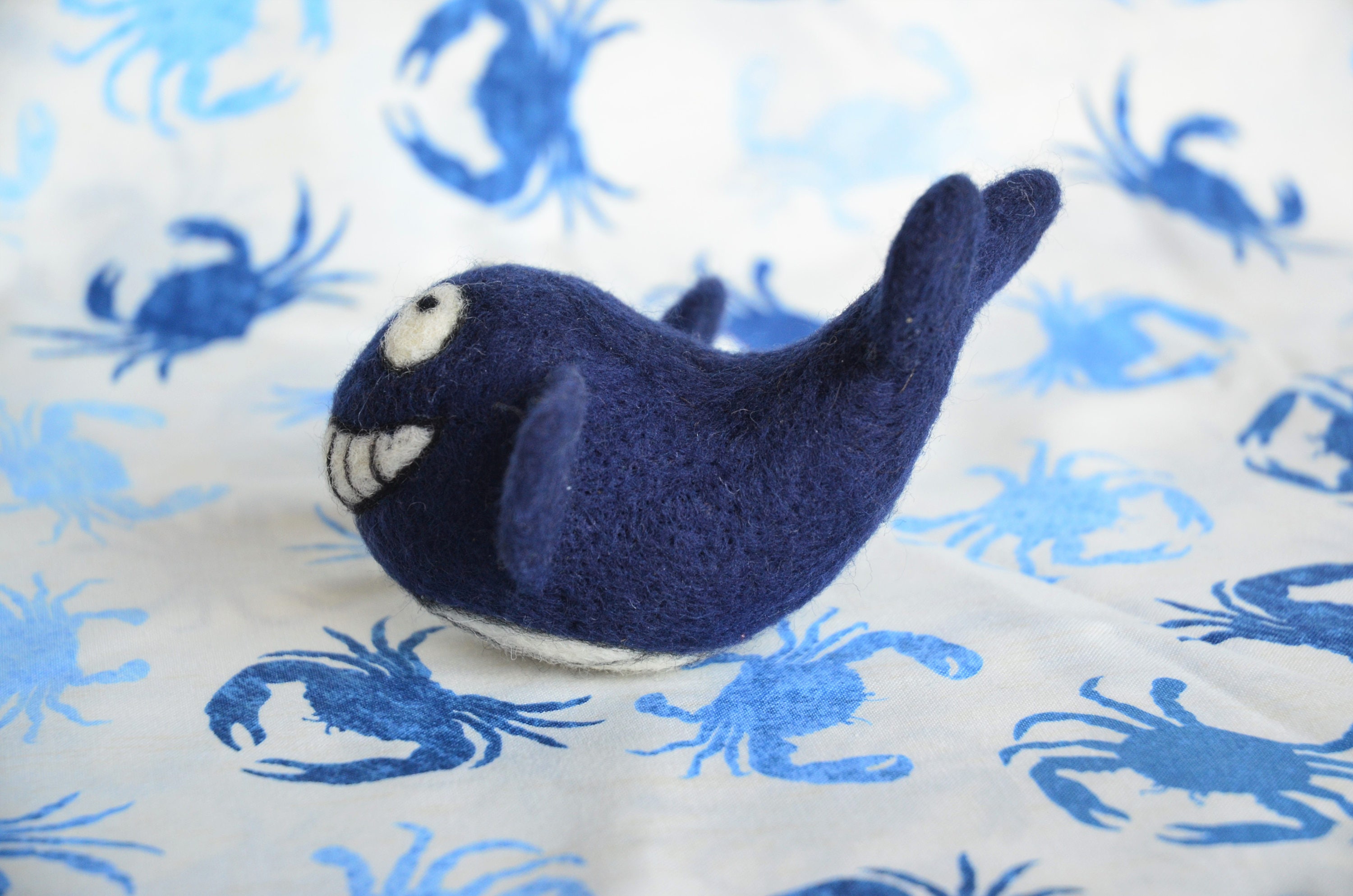 Little Needle Felted Toy Whale, Wool Toy Whale Nautical Style Decor - Etsy