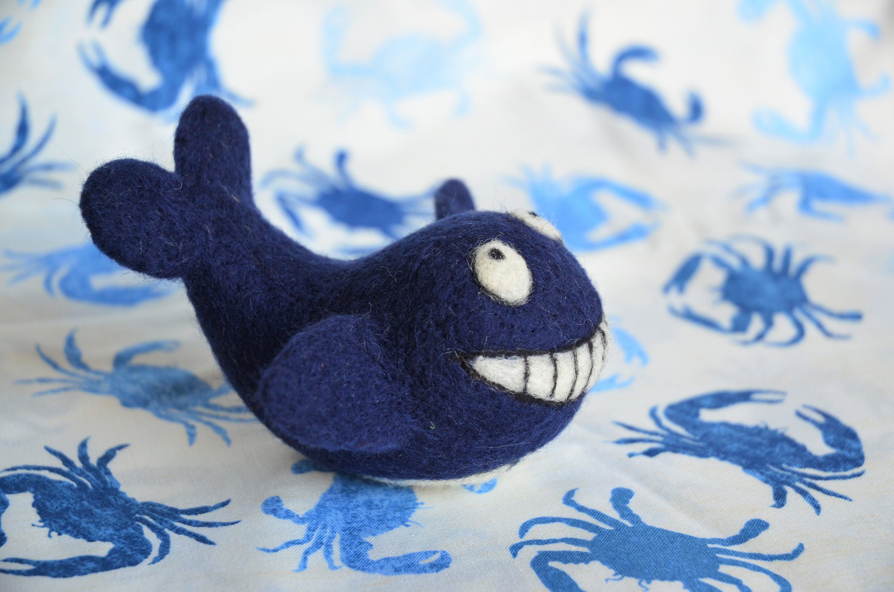 Little Needle Felted Toy Whale, Wool Toy Whale Nautical Style Decor - Etsy