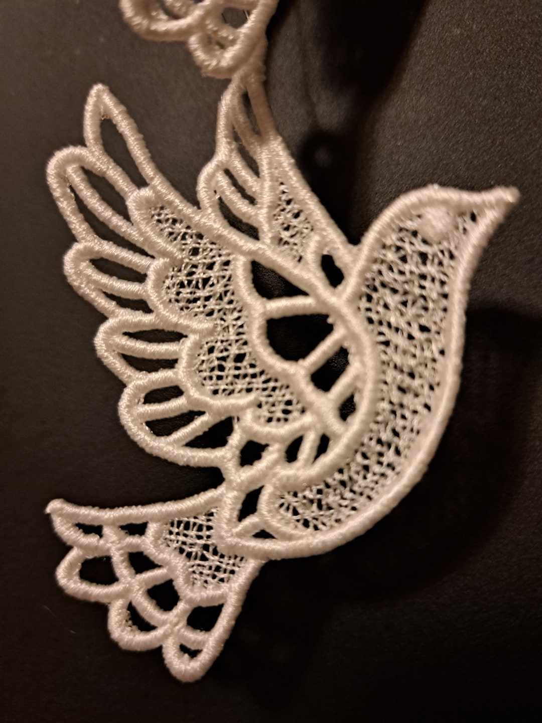 2 PC Dove Lace Ornaments - Etsy
