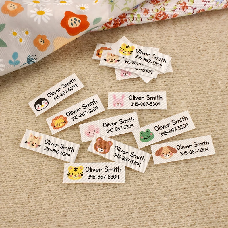 Custom Ironing Labels, School Labels, Personalized Names, Animal ...