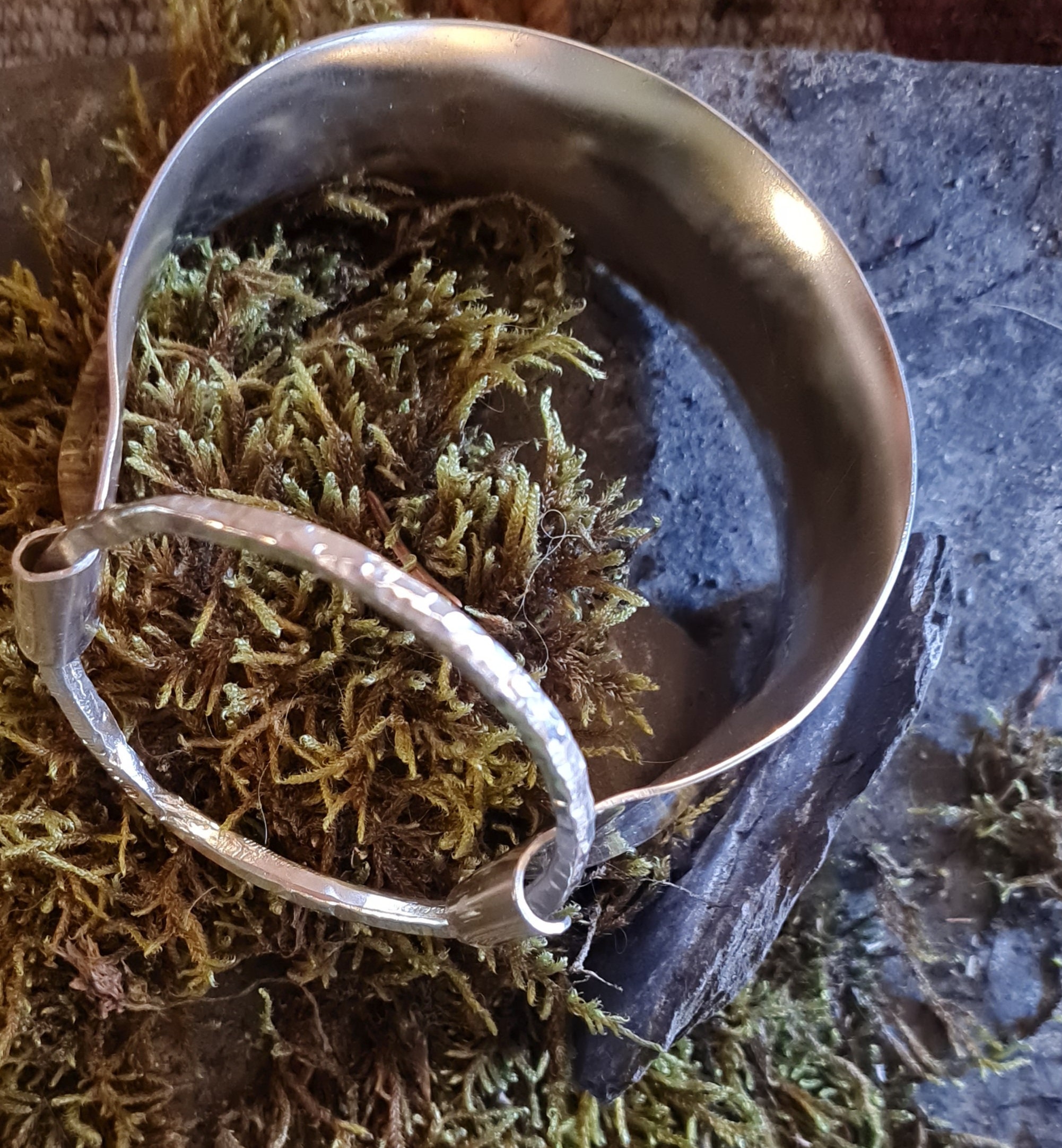 Martyn Silver Cuff With Round Hook Clasp - Etsy