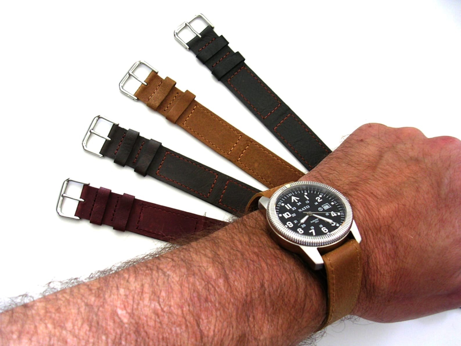 1pc NATO ® Liberator ™ Military Wwii Bomber Leather Bund Watchband Raf ...