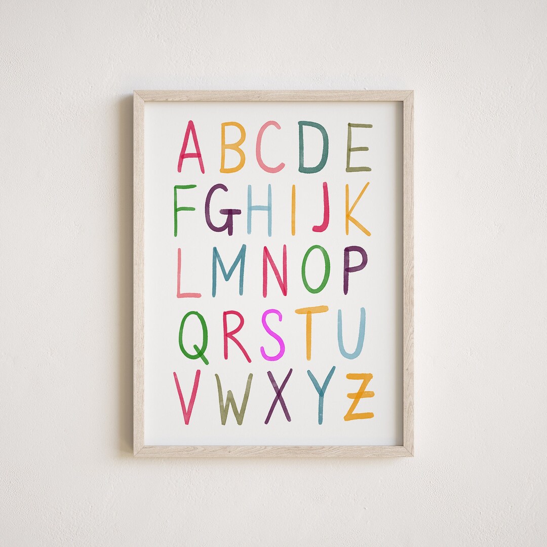 Alphabet Print for Kids, ABC for Kids Rooms and Nurseries, Watercolor ...
