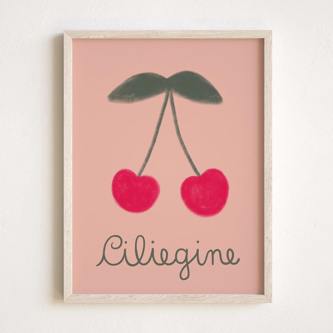 Cherry Print, Italian Nursery Decor, Kids Wall Art - Etsy