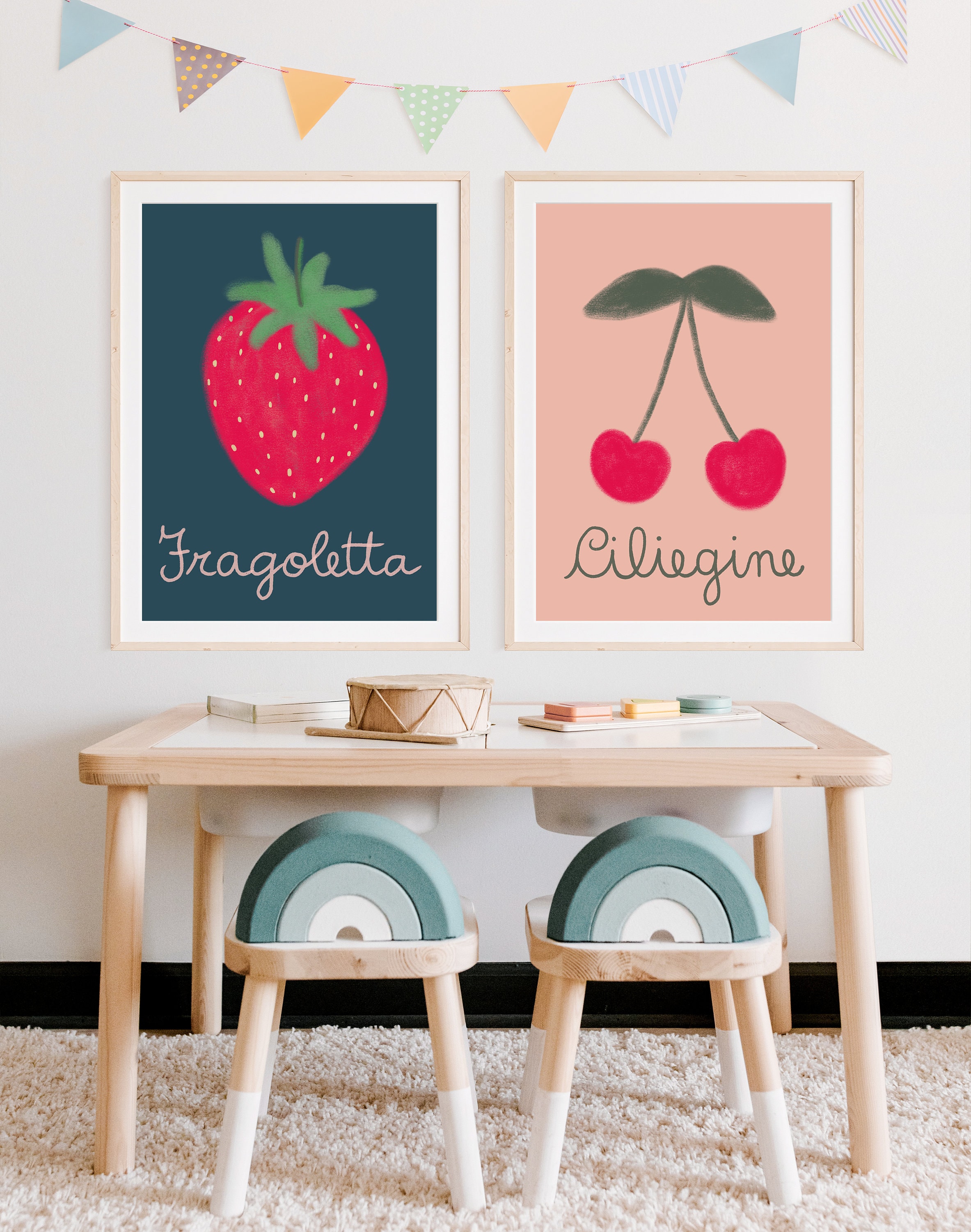 Cherry Print, Italian Nursery Decor, Kids Wall Art - Etsy