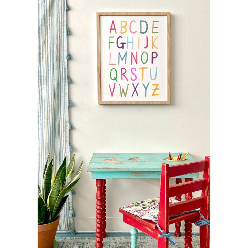 Watercolor Alphabet Print: Educational ABC Poster for Kids - Etsy