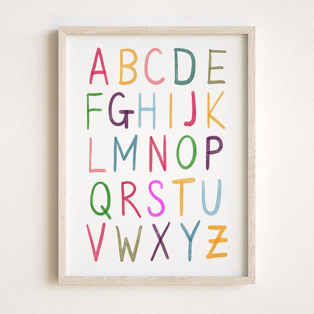 Watercolor Alphabet Print: Educational ABC Poster for Kids - Etsy