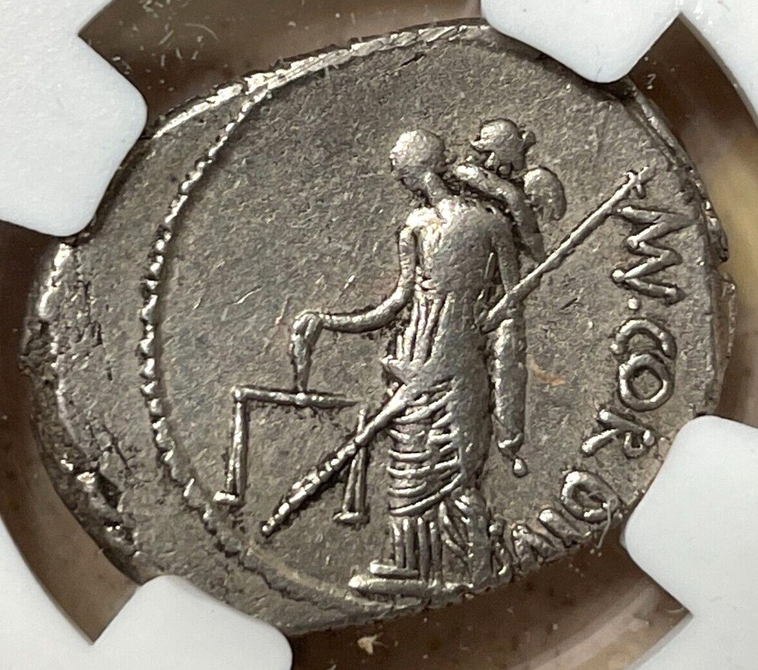 46 BC Ancient Rome Roman Republic Antique Silver Authenticated Coin ...