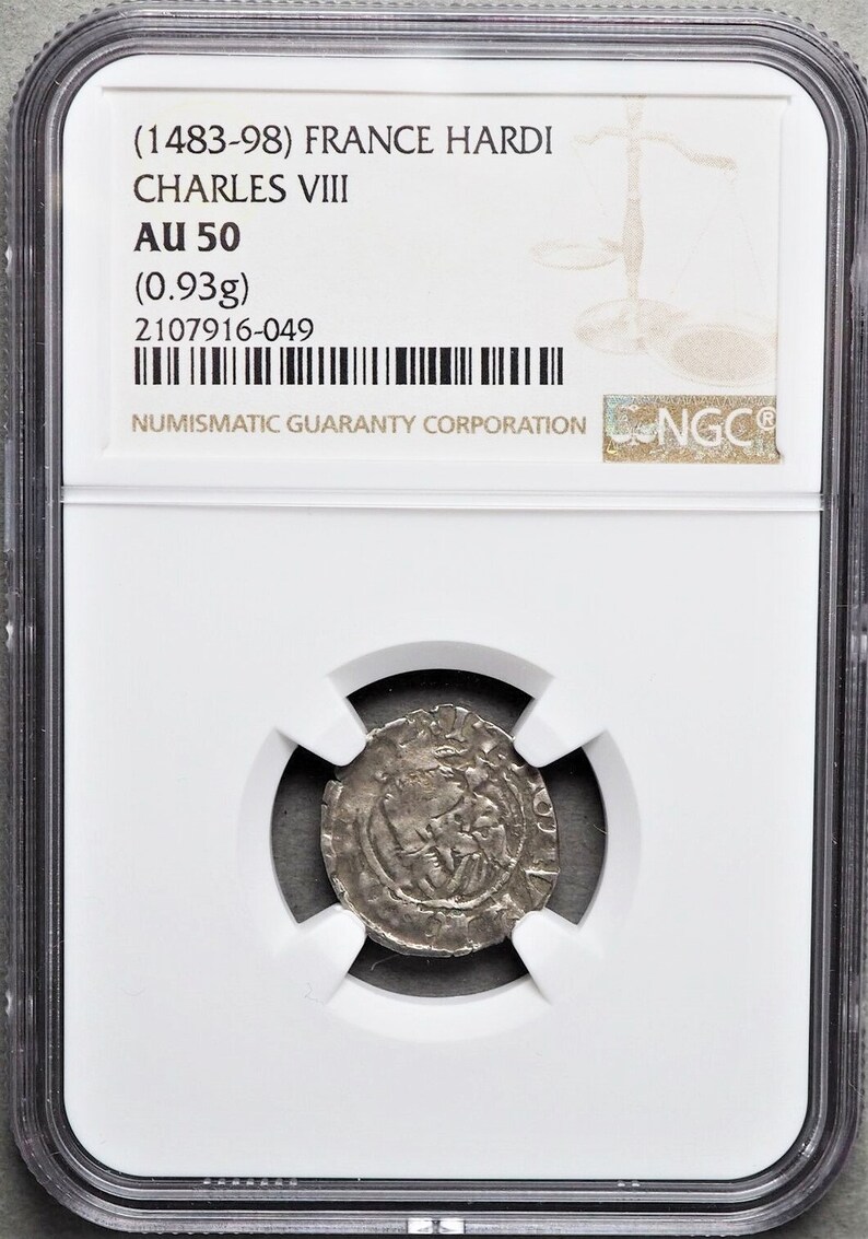 1483-1498 AD Medieval France, Silver French Coin of the Middle Ages ...