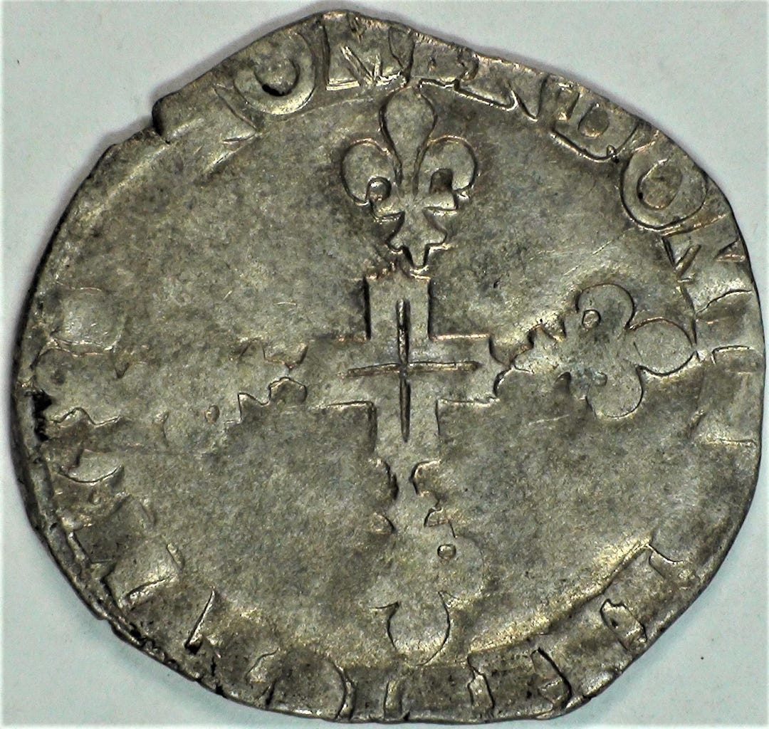 1500's AD France, Cross, Medieval Europe Old Antique French Silver Coin ...