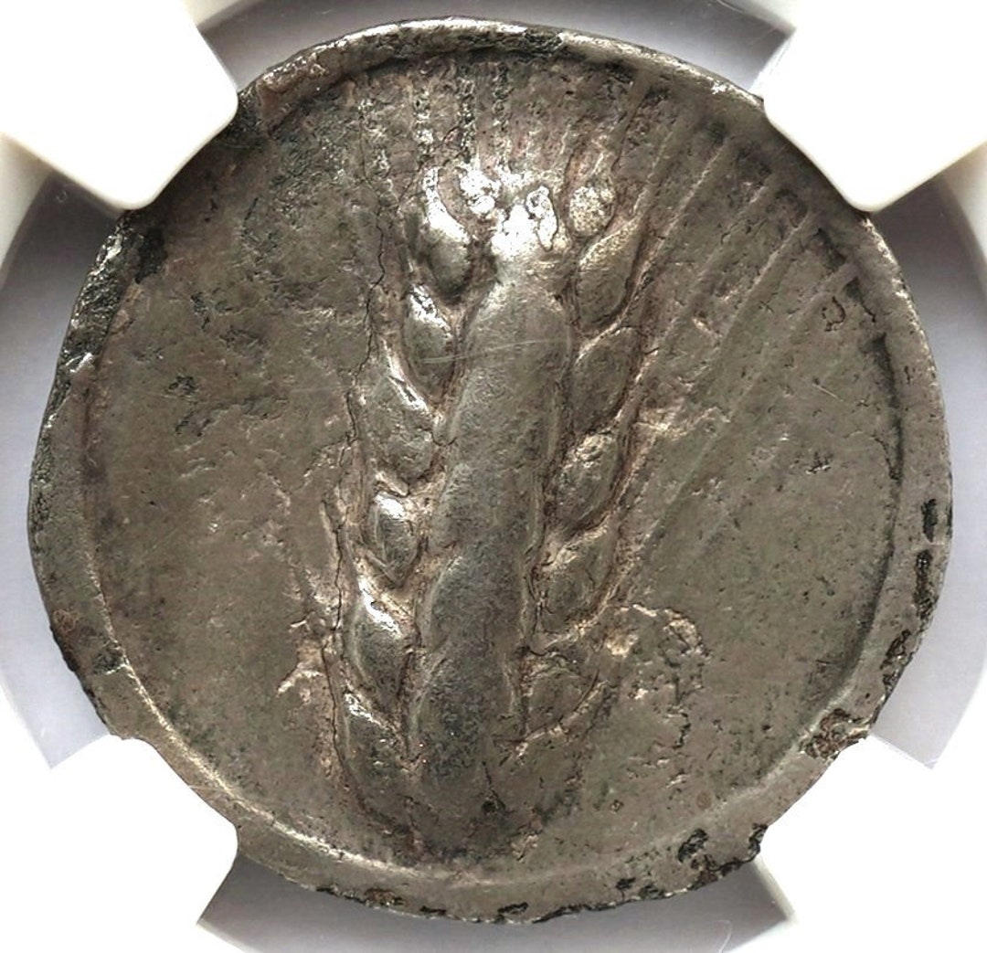540-510 BC Ancient Italy Barley Ear Italian Antique Silver Coin, Gift ...