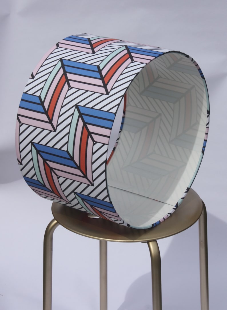 Lampshade in a Retro 1980's Memphis Design inspired fabric | Etsy