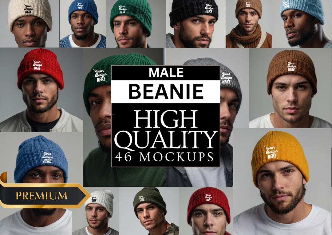 Cuff Beanie Mockup, White Beanie Mockup, Hat Mockup, Beanie Mockup ...
