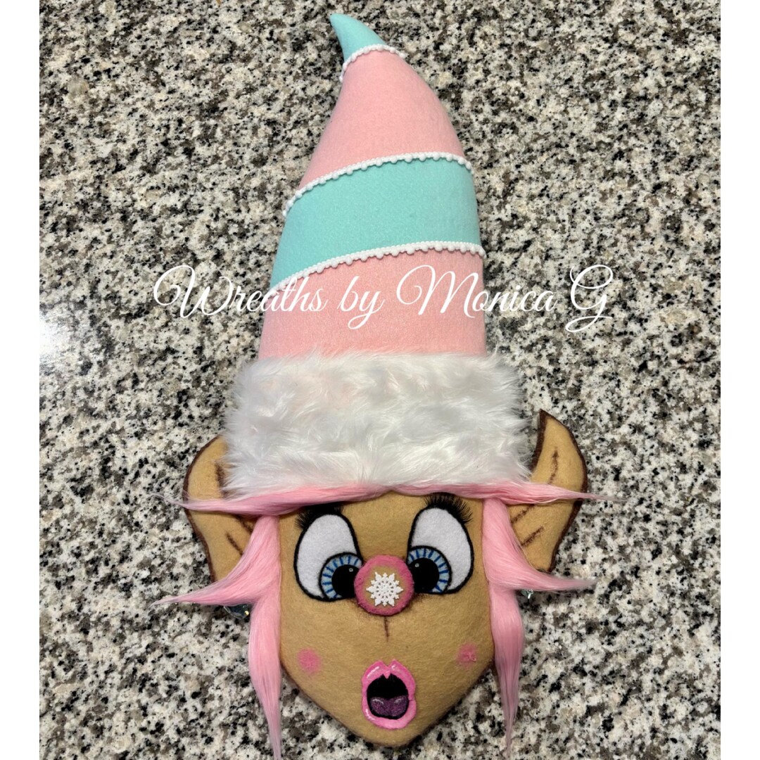 Elf Wreath Attachment: Candy Lane Christmas Decor, 24" Long - Etsy