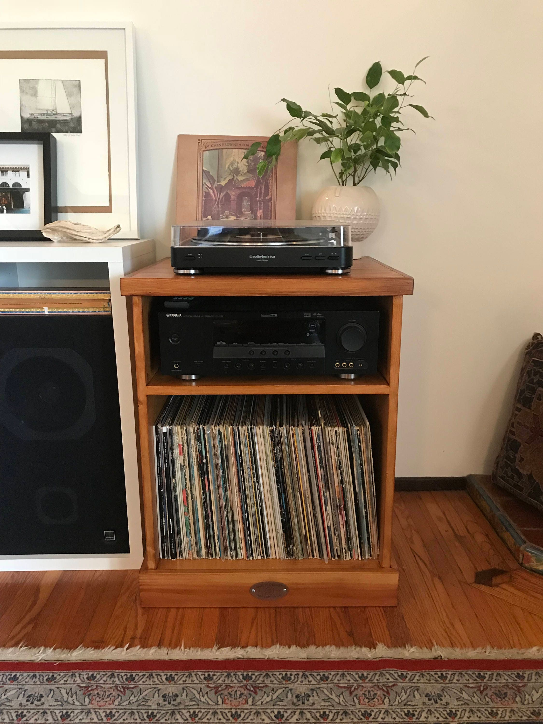Record Player Console w/ LP Vinyl Record Storage | Etsy