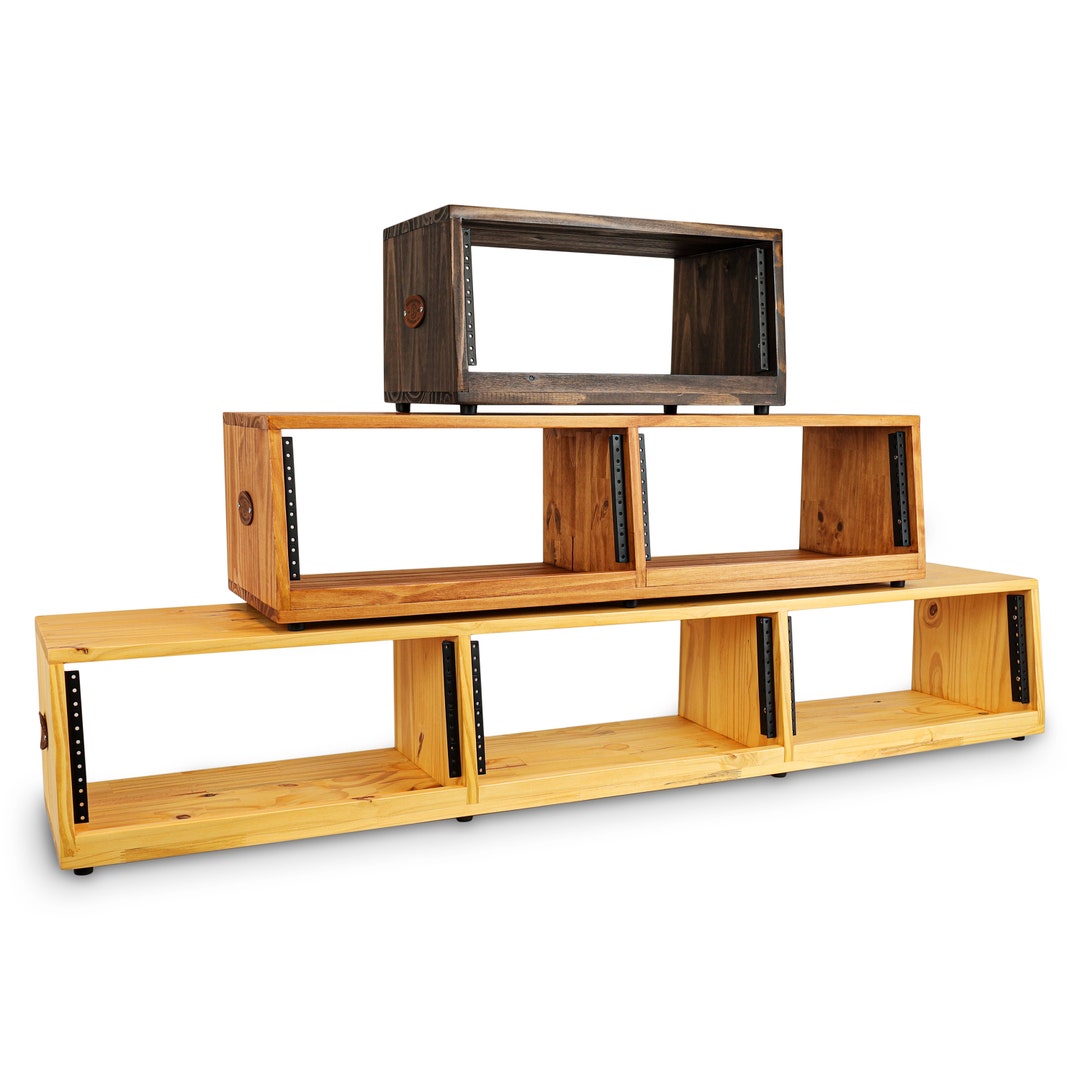 Slanted Desktop Studio Rack in Pine 4U, 8U, 12U - Etsy