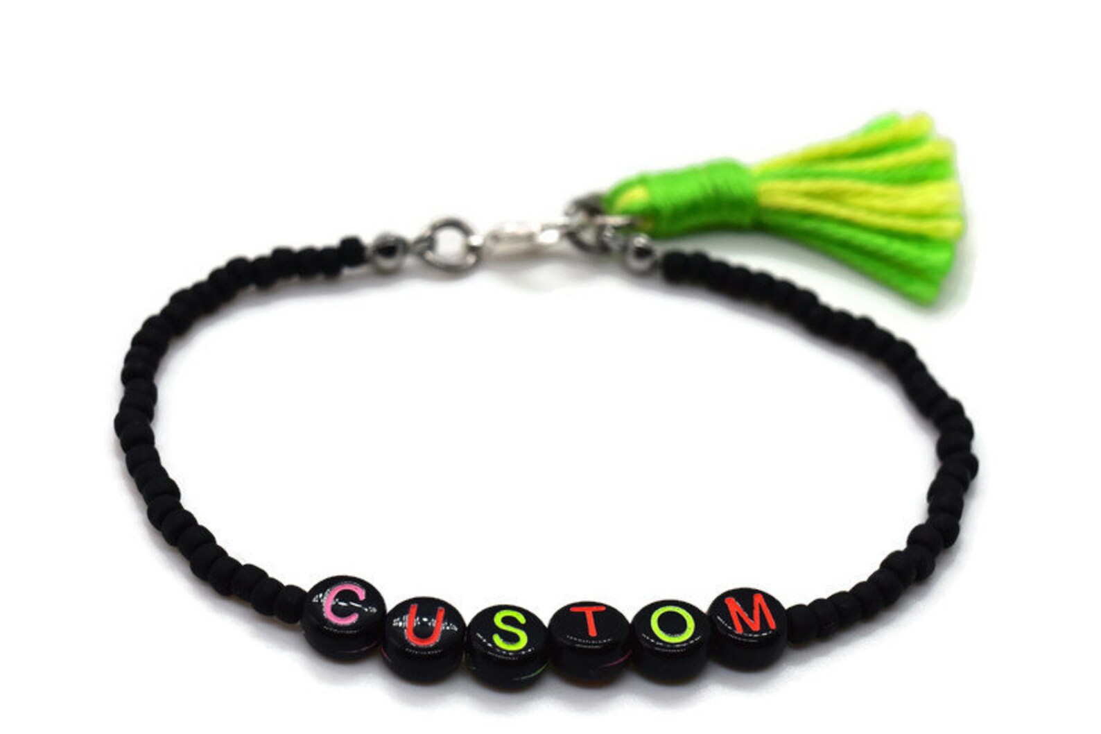 Custom Name Bracelet Letters Beads Jewelry Name Gift - Etsy