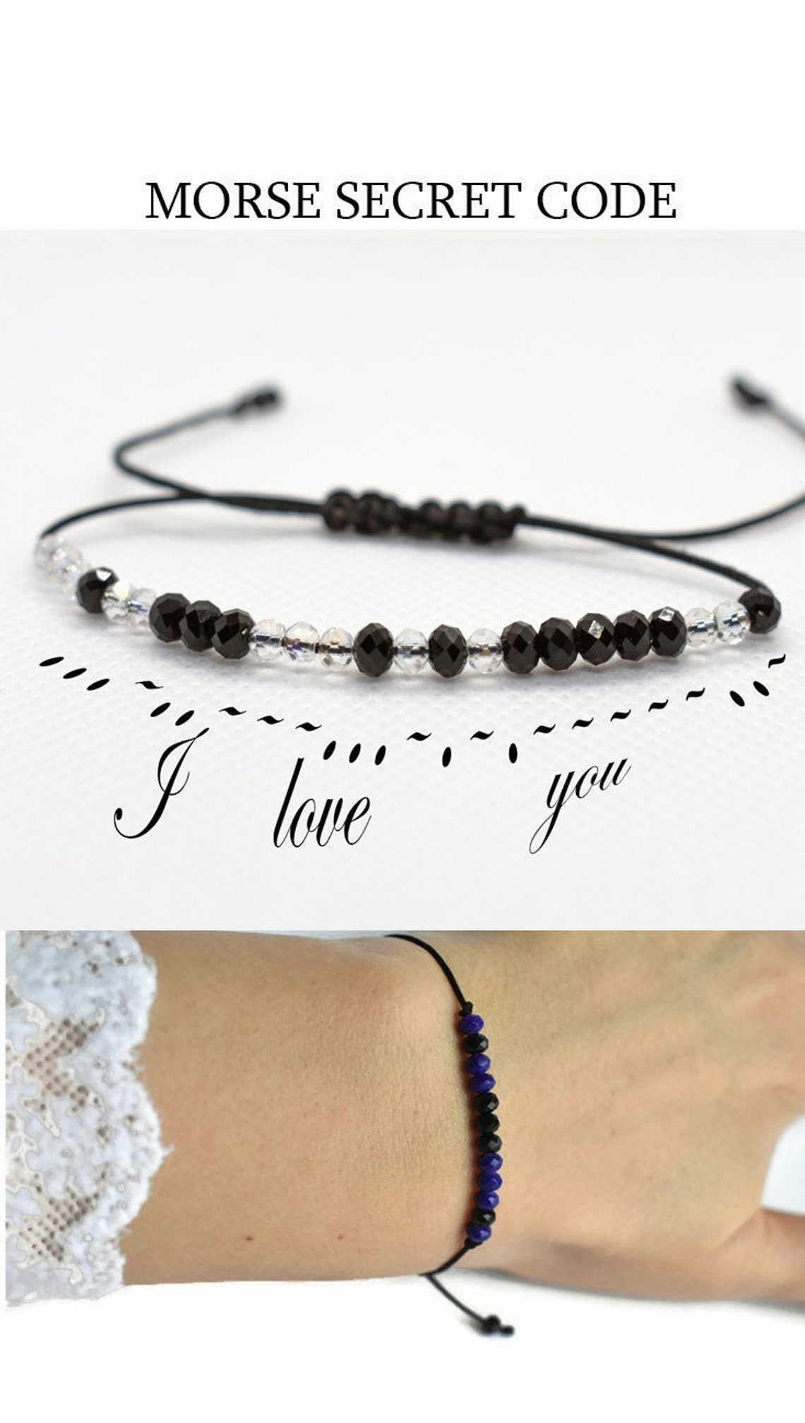 I love you Morse code bracelet Customized Morse bracelet | Etsy