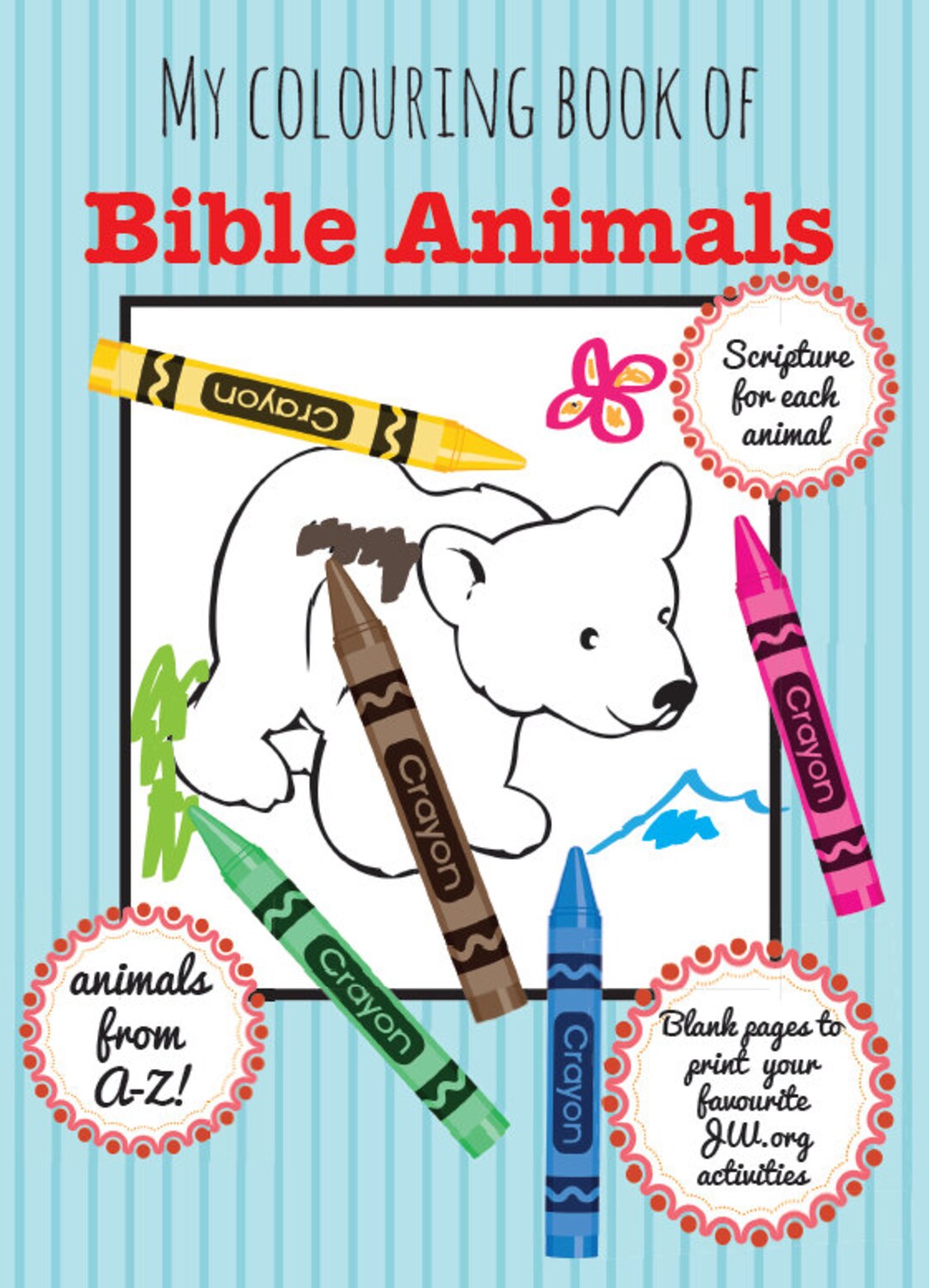 My Colouring Book of Bible Animals JW Kids Gift PDF Print at Home - Etsy