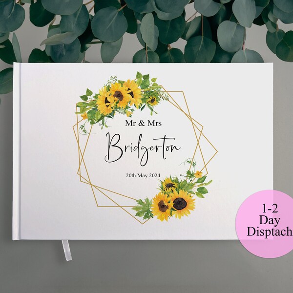 Sunflower Guest Book - Etsy