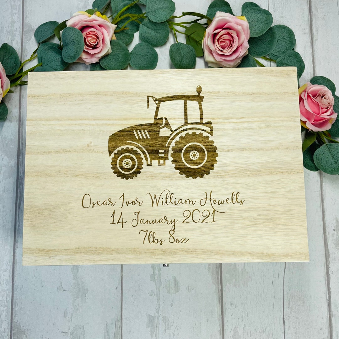 Tractor Memory Box Keepsake Box Personalised Engraved Memory - Etsy