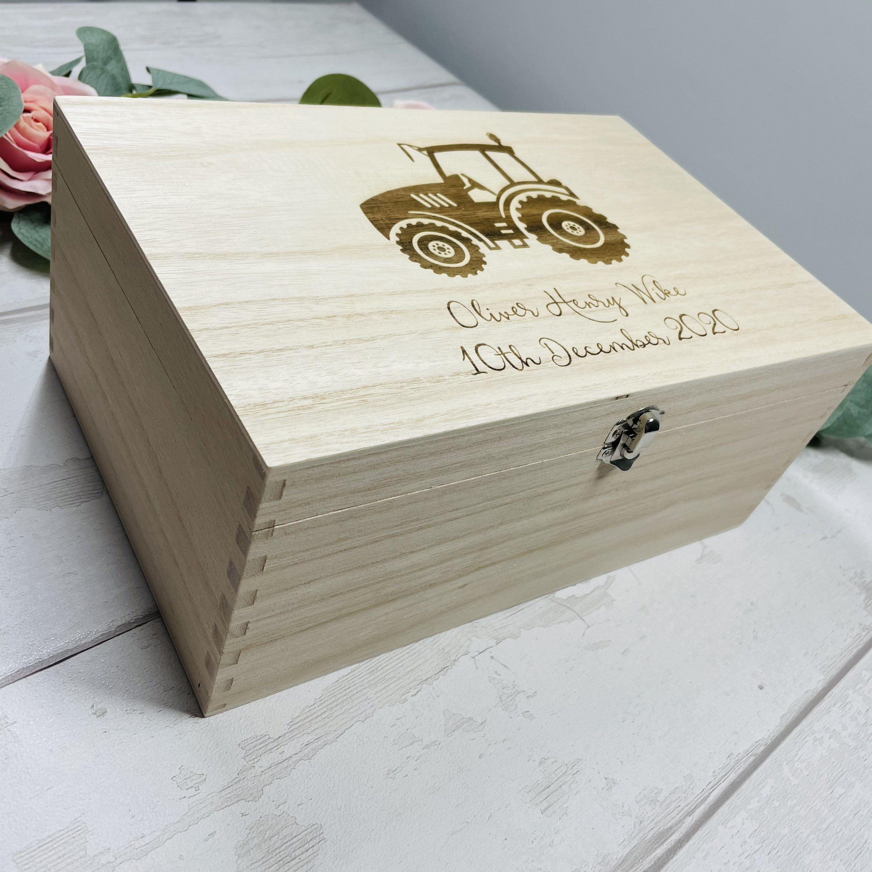 Tractor Memory Box Keepsake Box Personalised Engraved Memory | Etsy