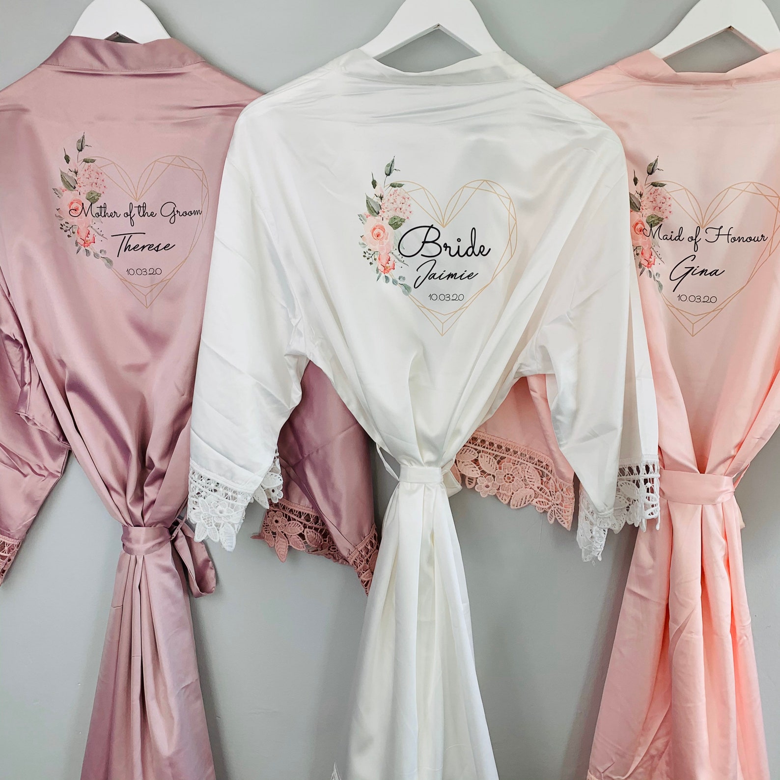 Bride Robe Bride Dressing Gown Bridesmaid Robe Flower Girl | Etsy UK