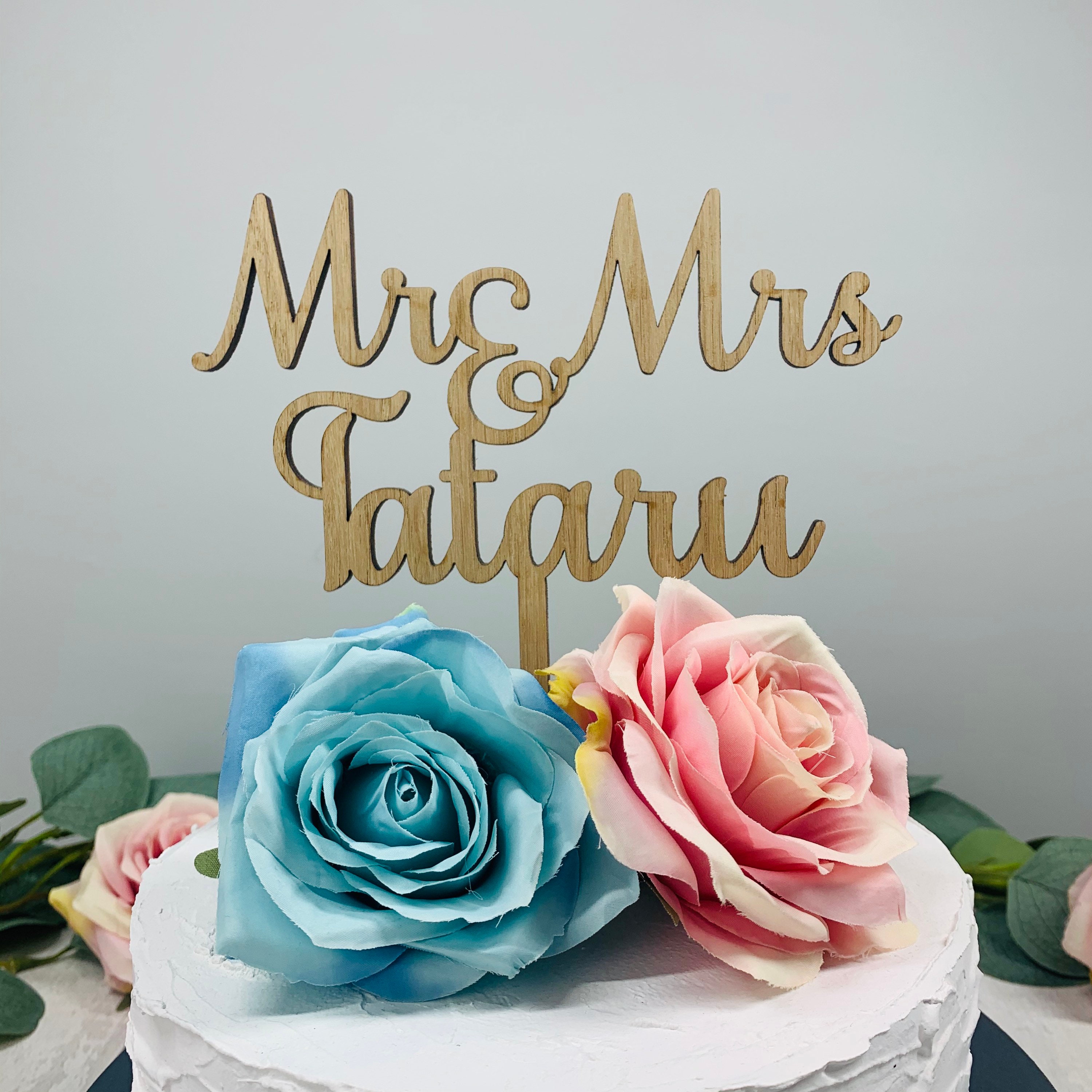 Personalised Wedding Cake Topper Wooden Cake Topper Rustic | Etsy
