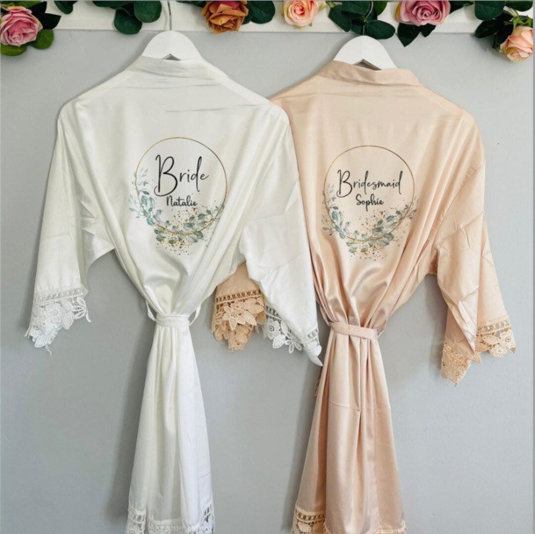 Eucalyptus Bruid Robe, Bruid Badjas, Bruidsmeisje Robe, Bride to be ...
