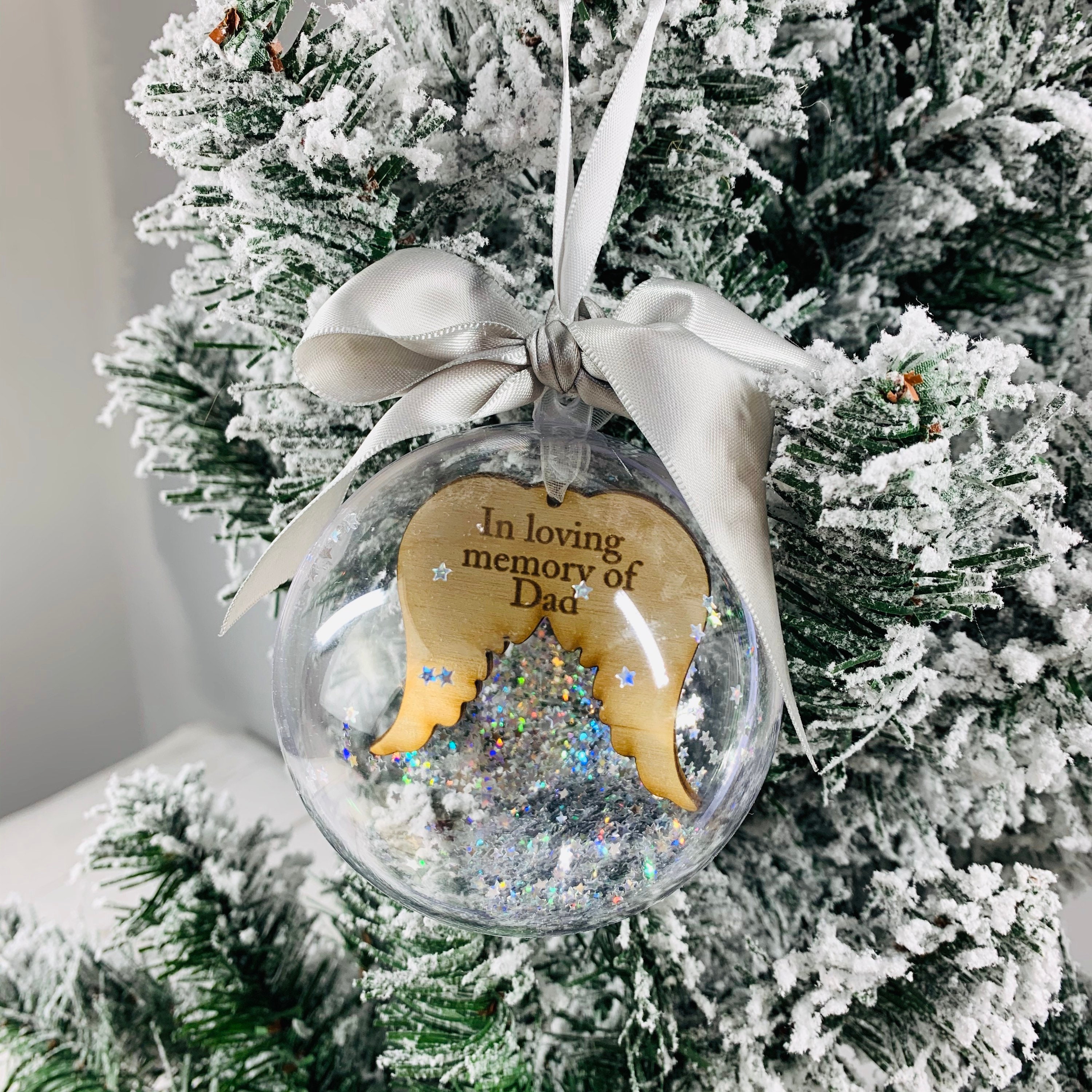 In Memory Personalised Memory Bauble Christmas Ornament - Etsy UK