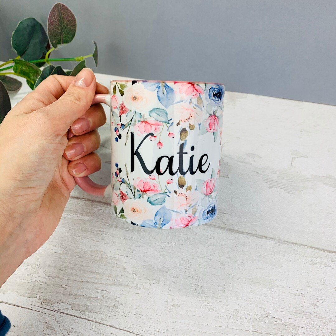 Personalised Mug Name Mug Custom Mug Floral Mug - Etsy