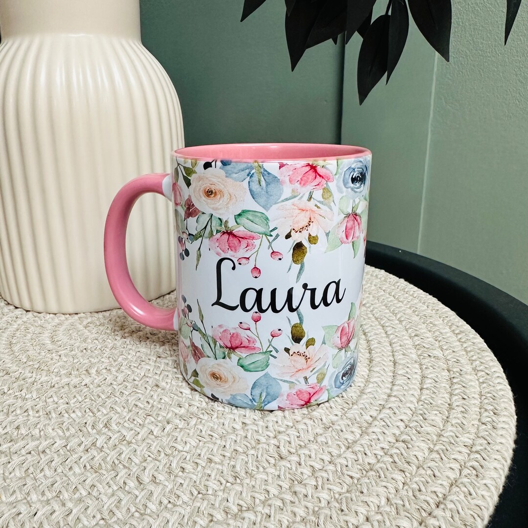 Personalised Mug, Name Mug, Custom Mug, Floral Mug - Etsy