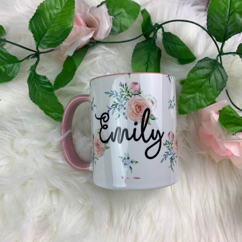 Personalised Mug Name Mug Custom Mug Floral Mug - Etsy UK