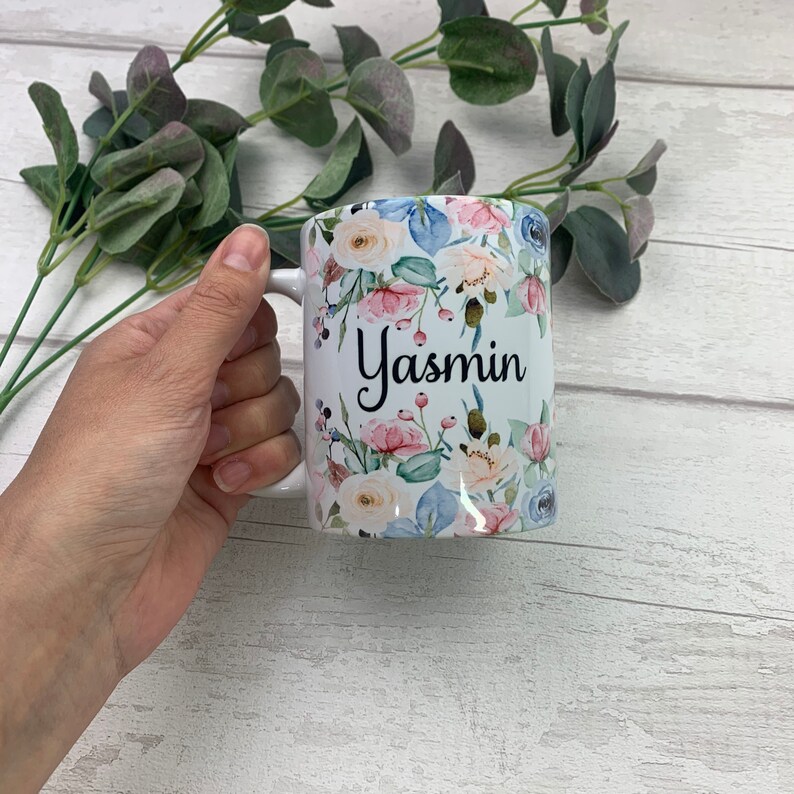 Personalised Mug Name Mug Custom Mug Floral Mug - Etsy
