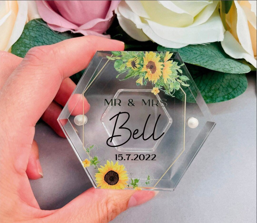 Personalised Acrylic Ring Box, Wedding Ring Box, Jewellery Box ...
