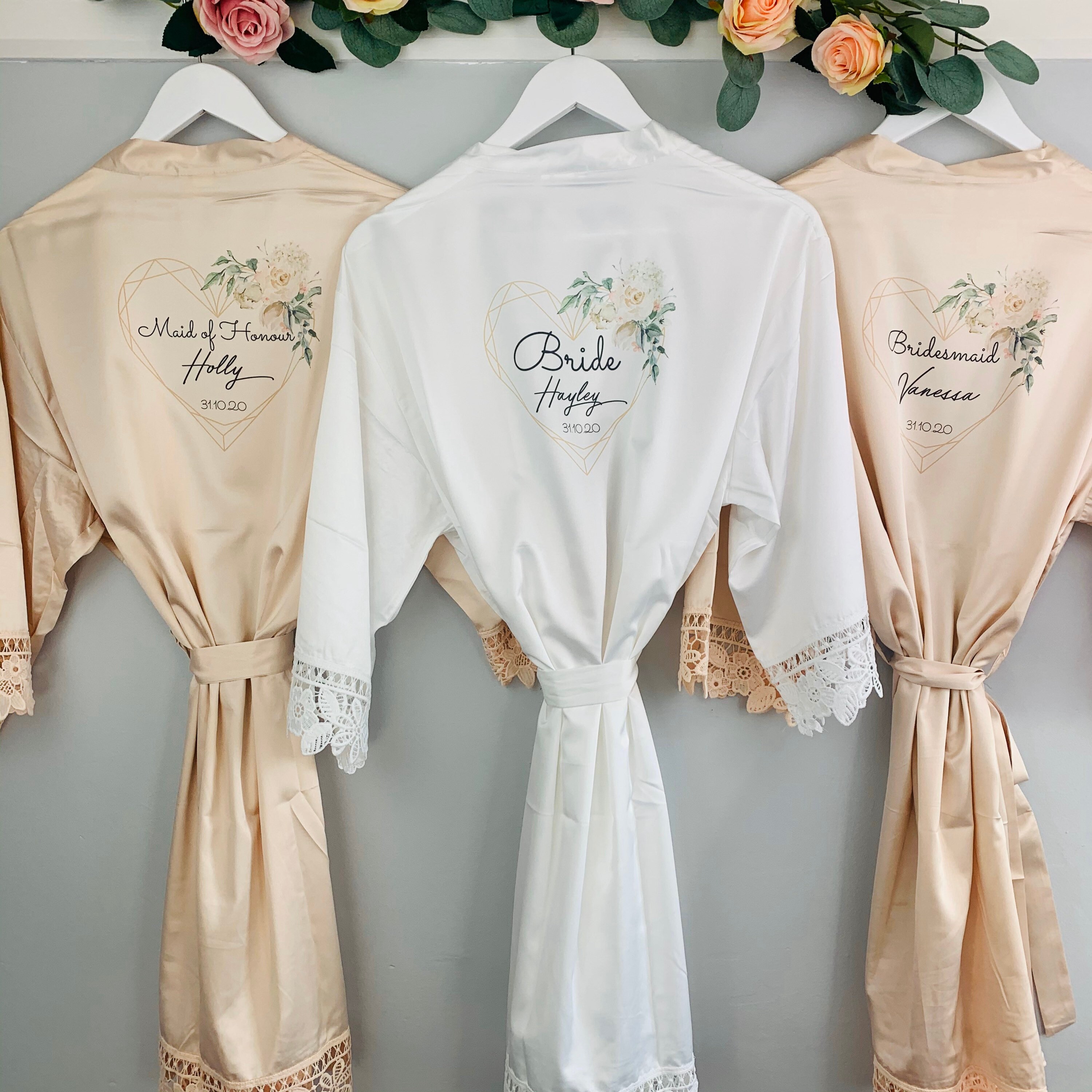 Bride Robe Bride Dressing Gown Bridesmaid Robe Flower Girl - Etsy UK