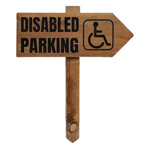 Wooden Sign | Stake for Garden | Outdoor Decoration | Toilet, Disabled ...