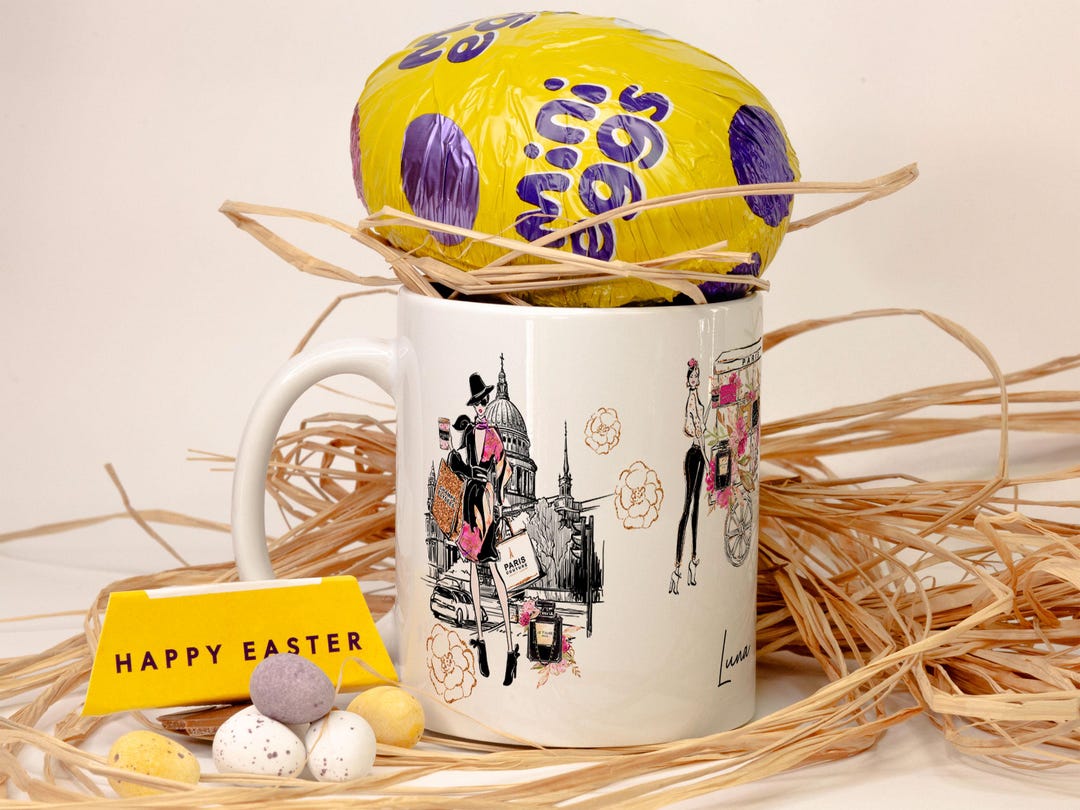 Personalised Mug With Cadburys Chocolate Easter Mini Eggs Gift ...