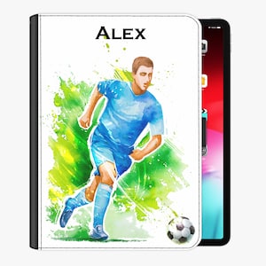 Personalised Football iPad Case for Apple Ipad, PU Leather Flip Cover ...