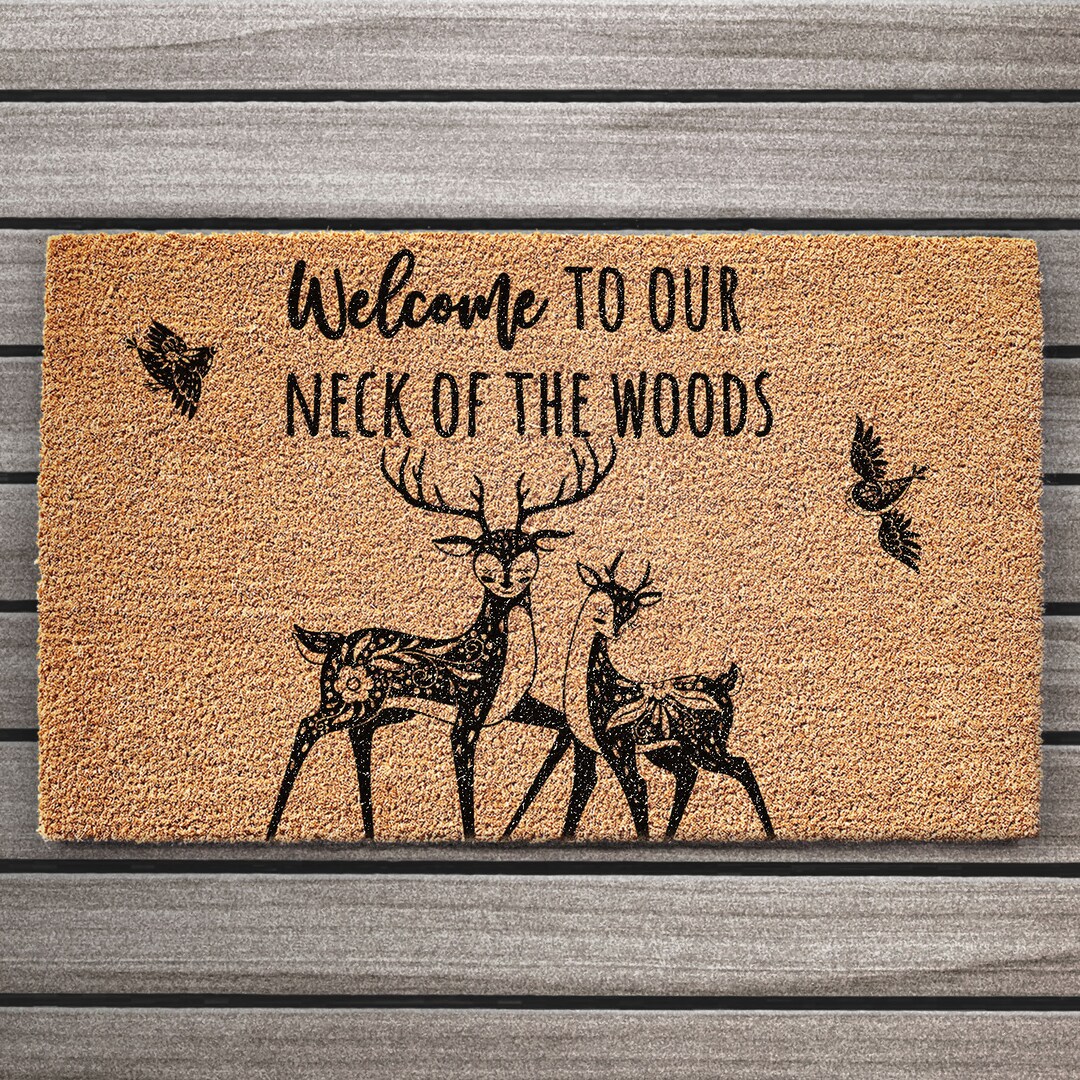 Deer/ Stag Coir Doormat With Welcome | Door Mat | Welcome Rug | Front ...